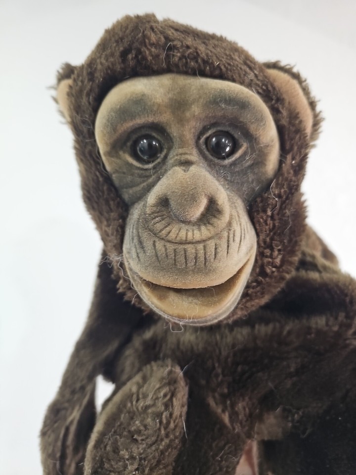 Vintage Hosung Safari Pair Chimp Hand Puppet Full Body Monkey Plush ...