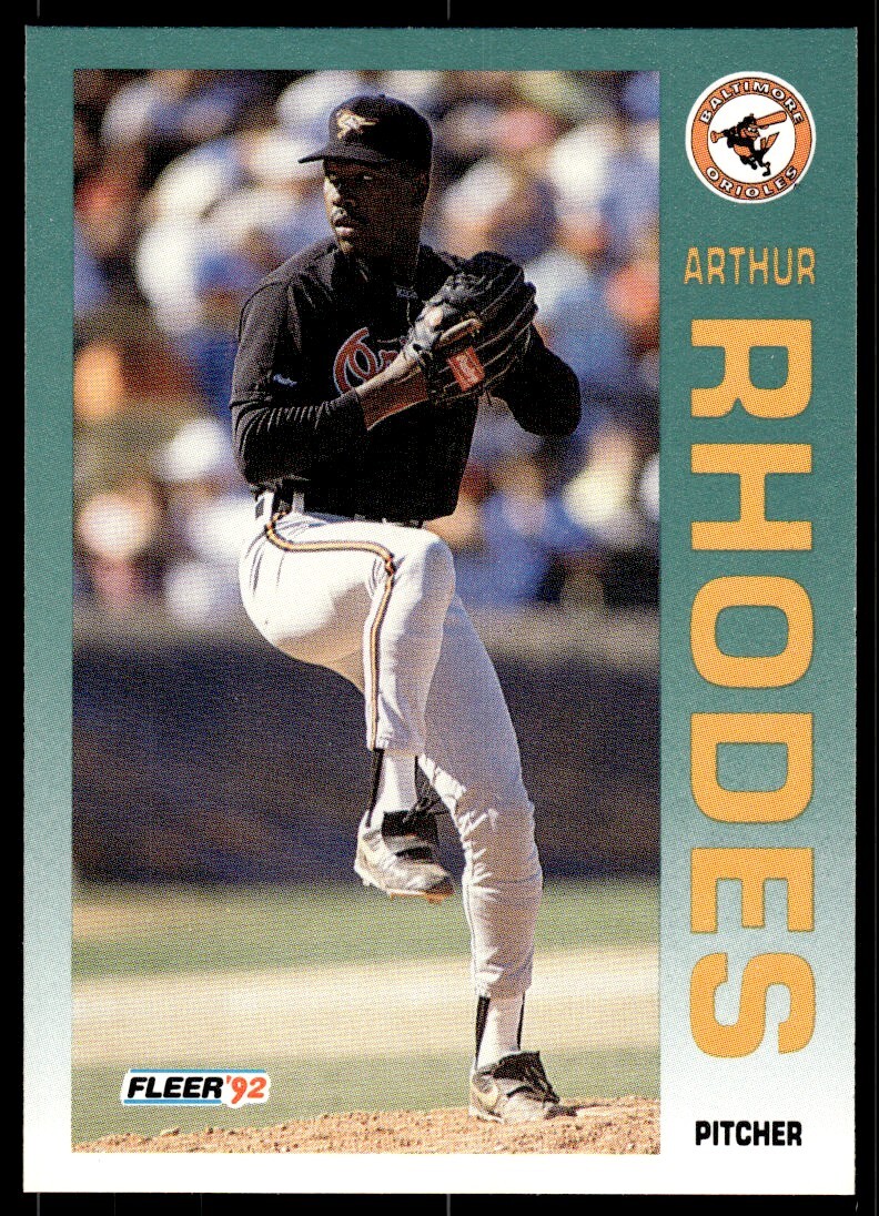 1992 Fleer Baseball Card Arthur Rhodes Baltimore Orioles #24 | eBay