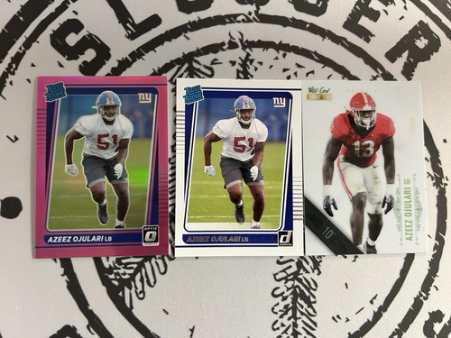 Azeez Ojulari -3 rookie cards, pink rated rookie, numbered/30, Giants ...