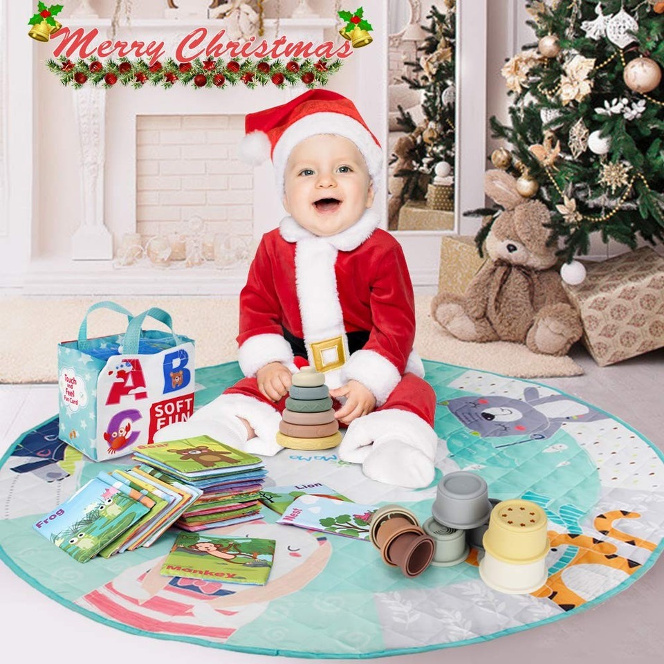 Mini Tudou 6 Pcs Baby Stacking & Nesting Circle Toy, Soft Building ...