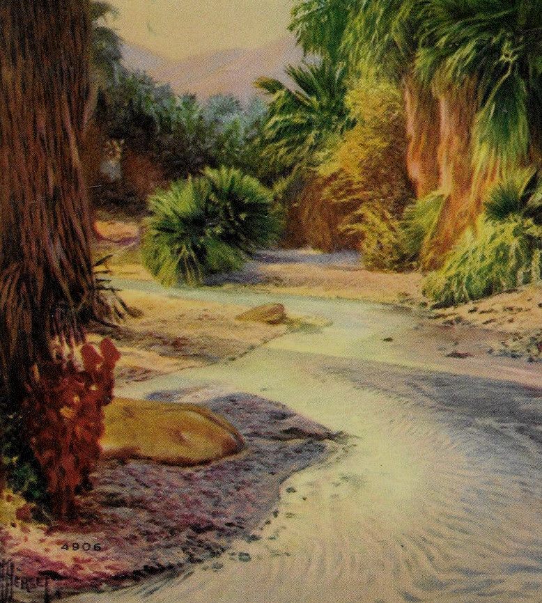 Herset, Palm Trees, Stream, Mt's, 10"x7.5" Print Vintage | eBay