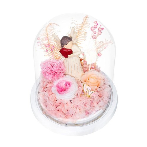 The Guardian Angel Preserved Everlasting Infinity Rose Dome Peach ...