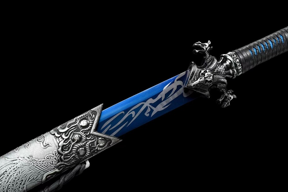 Full Tang Blue High Manganese Steel Dao Sword Camping Hunting Knife ...