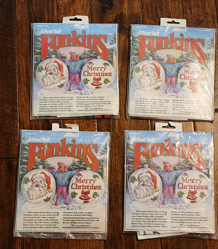 Allied Funkins 3 ft Merry Christmas garbage bags lot 4 yard decor Santa ...