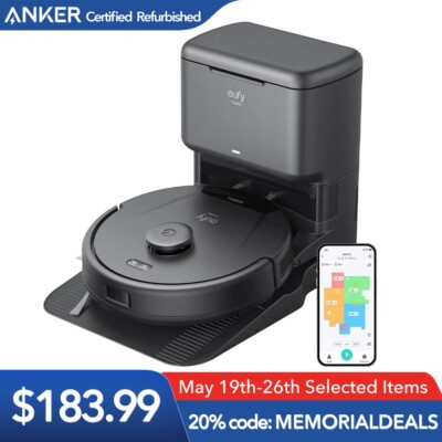 eufy L60 Robot Vacuum + Self Empty Station Hair Detangling Tech-Certified Refurb | eBay