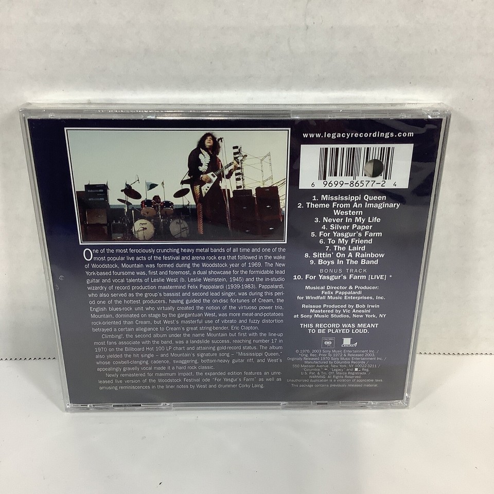 Climbing! [US Bonus Track] by Mountain (CD, Apr-2003, Columbia/Legacy ...