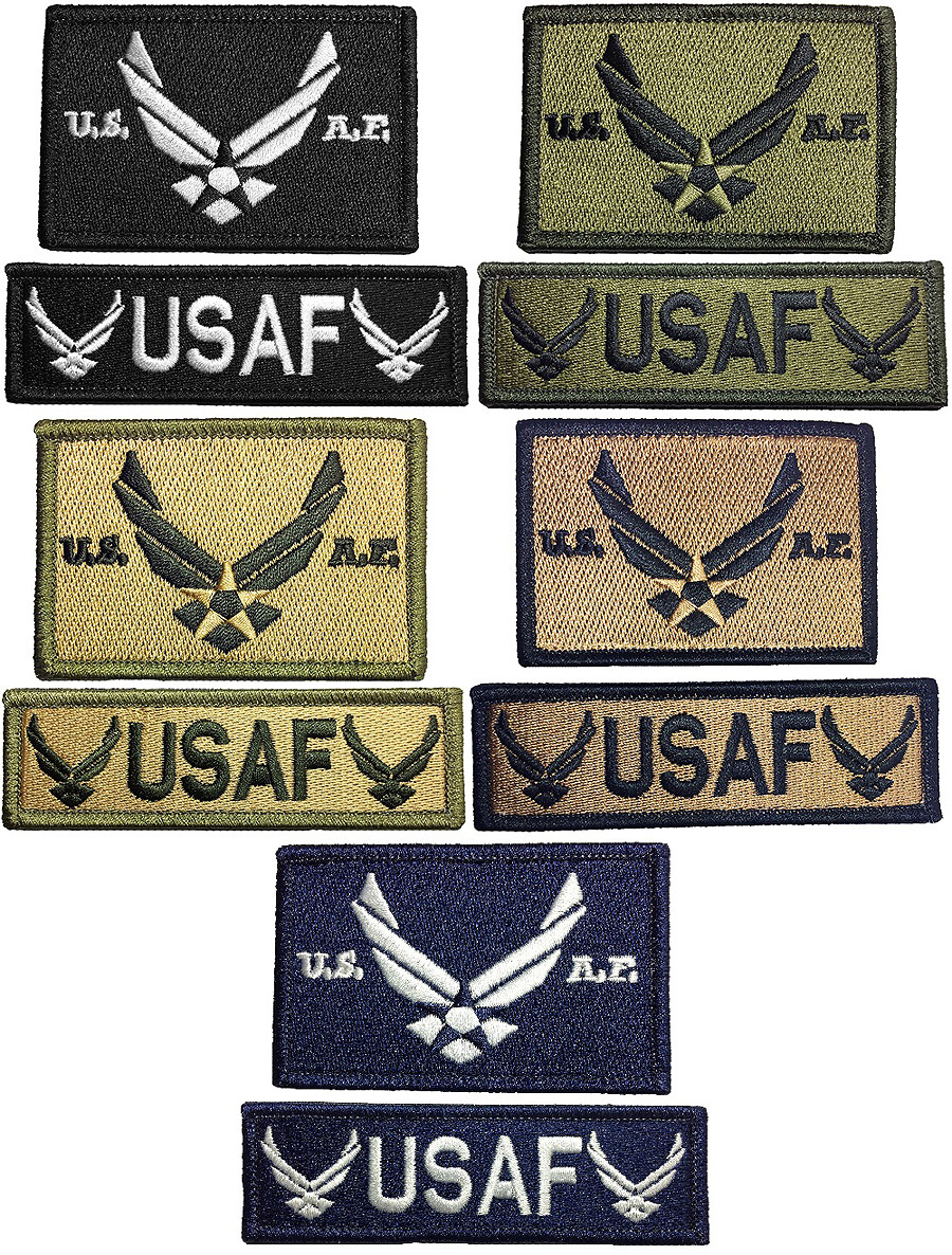 COMPLETED SET US AIR FORCE USAF Wings Army Touch Fastener Hook Loop ...