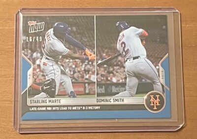 2022 TOPPS NOW #477 STARLING MARTE & DOMINIC SMITH NUMBERED 16/49 BLUE ...