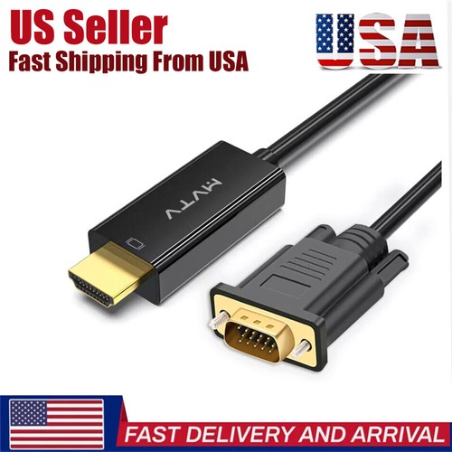 6FT HDMI Male to VGA Male Video Converter Adapter Cable for PC DVD ...
