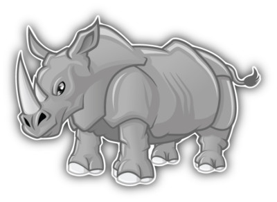 Angry Rhino Car Bumper Sticker Decal - ''SIZES'' | eBay