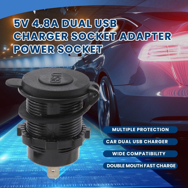 5V 4.8A Dual Usb Socket Adapter Socket For 12V 24V Car Ship Rv P6H51977 ...