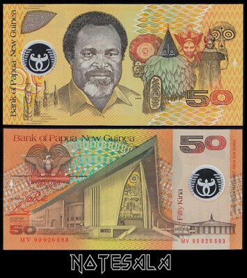 PAPUA NEW GUINEA 50 KINA 1999 Pick-18a POLYMER UNC S/N MW 99020593 | eBay