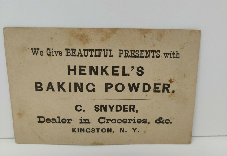 Victorian Trade Card Henkel's Baking Powder Paterson NJ Kingston NY ...