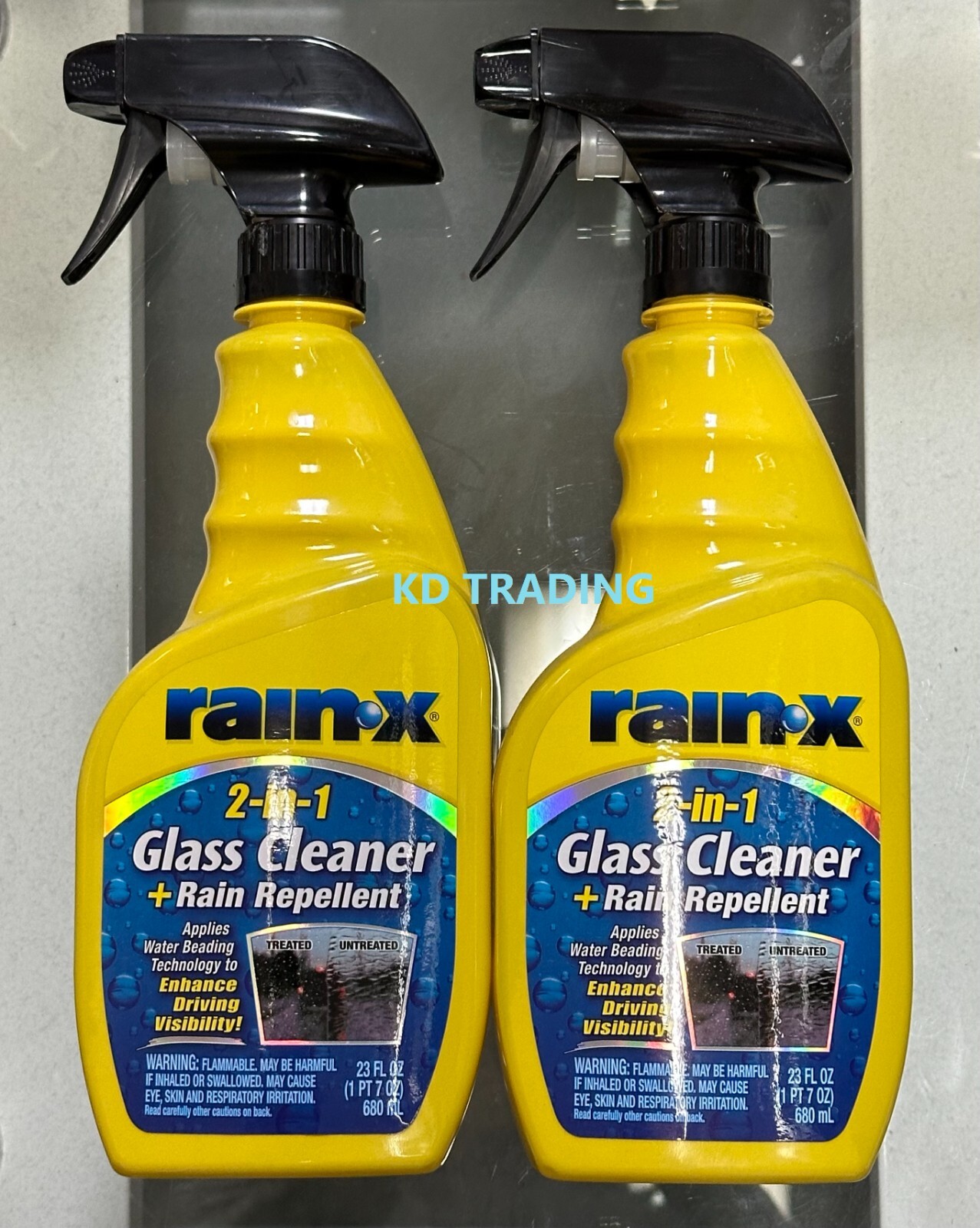 2-Pk Rain-X 2-in-1 GLASS CLEANER + RAIN REPELLENT Water Beading ...