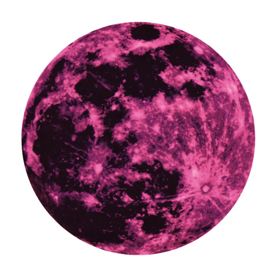 Glow In The Dark Luminous Moon Wall Sticker Fluorescent Moon Decal Room ...