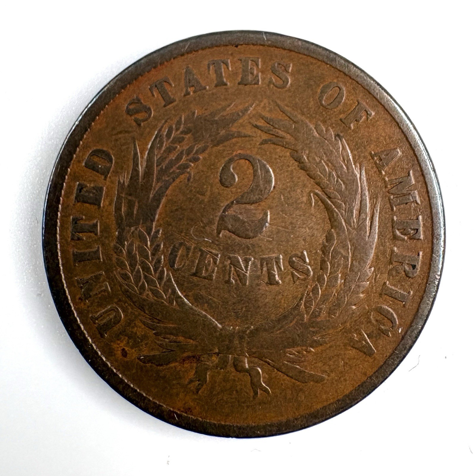 1865 Two Cent Piece 2c Copper - Old US Coin | eBay