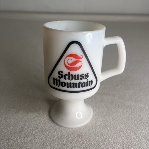 Schuss Mountain Vintage White Milk Glass Pedestal Mug | eBay