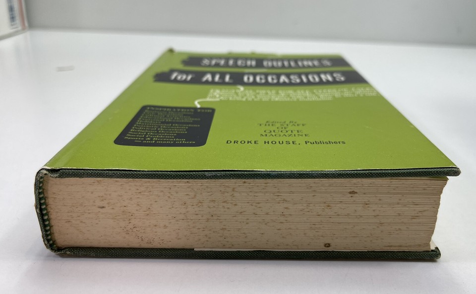 Speech Outlines For All Occasions Droke House 1965 | eBay