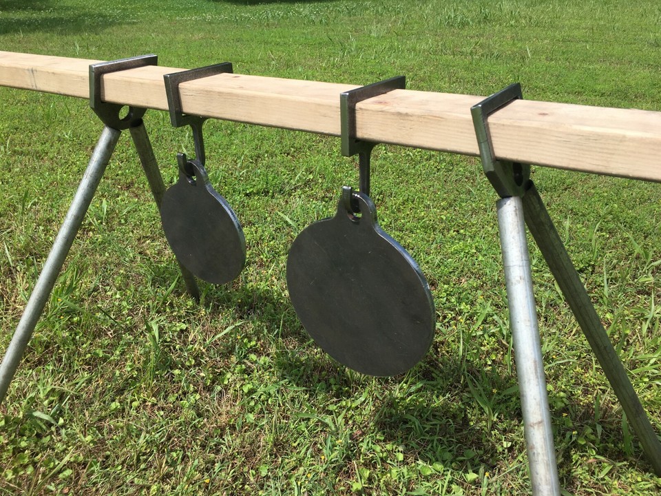 3/8" AR500 Steel Target 2pc Stand Bracket Mounts Wood 2x4 & 1" Pipe or 3/4" EMT | eBay