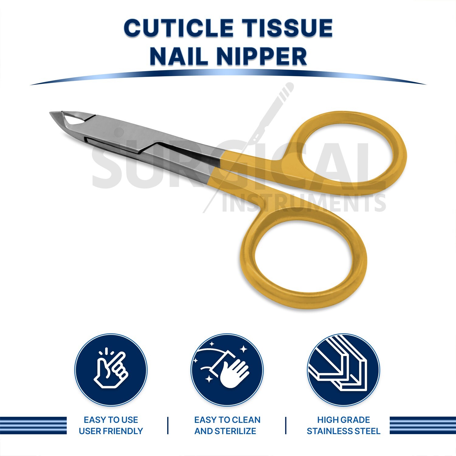 Cuticle Scissors Tissue Nipper 4" Nail Clipper Manicure Pedicure German ...