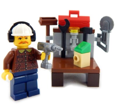 NEW LEGO HANDYMAN MINIFIG LOT tools construction worker father dad ...