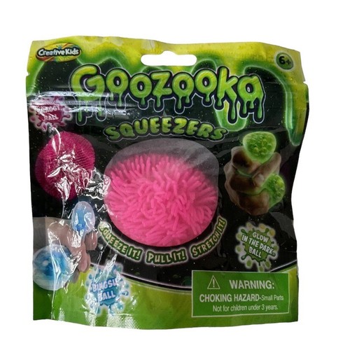 Goozooka Squeezers Shaggy Ball Pink Creative Kids Squeeze Pull Stretch ...