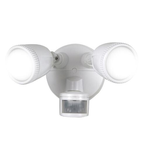 White LED Dual Head Motion Sensor Outdoor Security Flood Light Lux ...