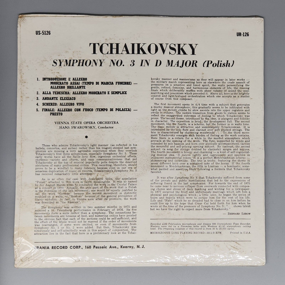Hans Swarowsky - Tchaikovsky Symphony Number 3 In D Major 'Polish' | eBay