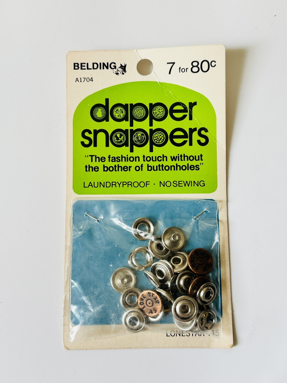 Vintage Belding Dapper Snapper snaps Western Lone star .45 Bullet No ...