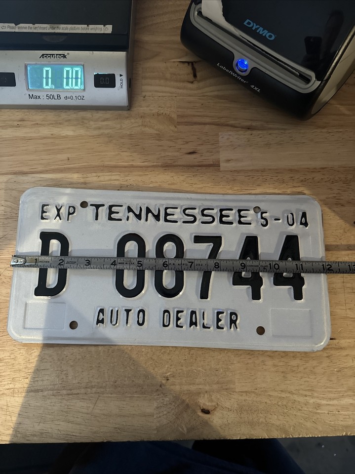 Tennessee Dealer Expired License Plate Original EMBOSSED Reflective ...