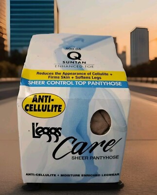 Leggs Care sheer Control Top Size Q Suntan Enhanced Toe ANTI-CELLULITE ...