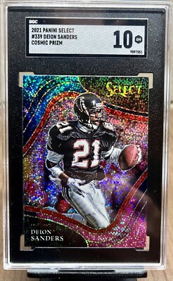 2021 Select Deion Prime time Sanders Cosmic Prizm SGC 10!! | eBay