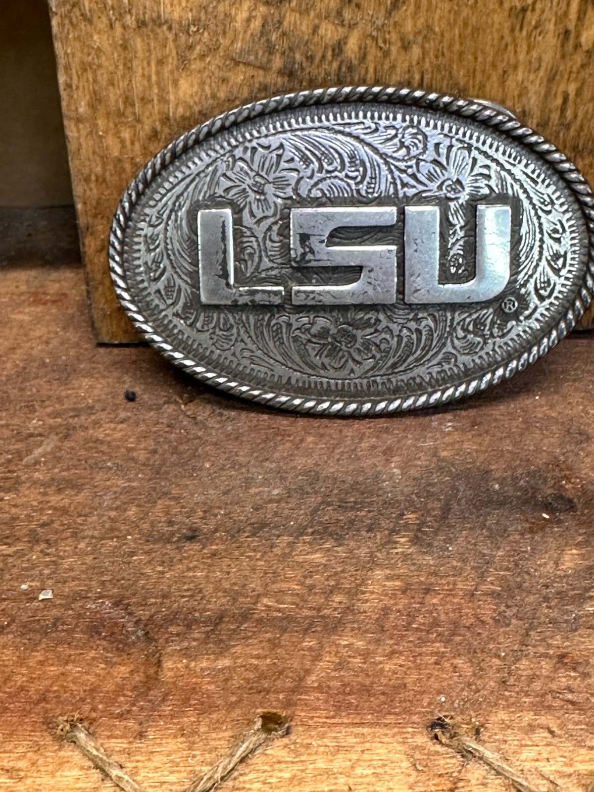 vintage lsu belt buckle - Gem