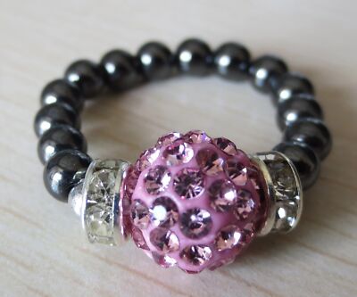 Magnetic Anxiety Rings for Women Men Adjustable Hematite Beads Lose ...