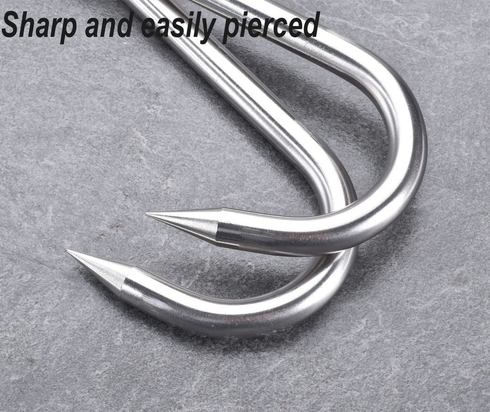 12mm Heavy Duty Meat Hooks,10 inch Stainless Steel S-Hooks Meat ...