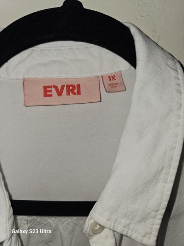 EVRI WOMEN’S RAYON WHITE SHORT SLEEVE BUTTON UP BLOUSE SIZE 1X | eBay