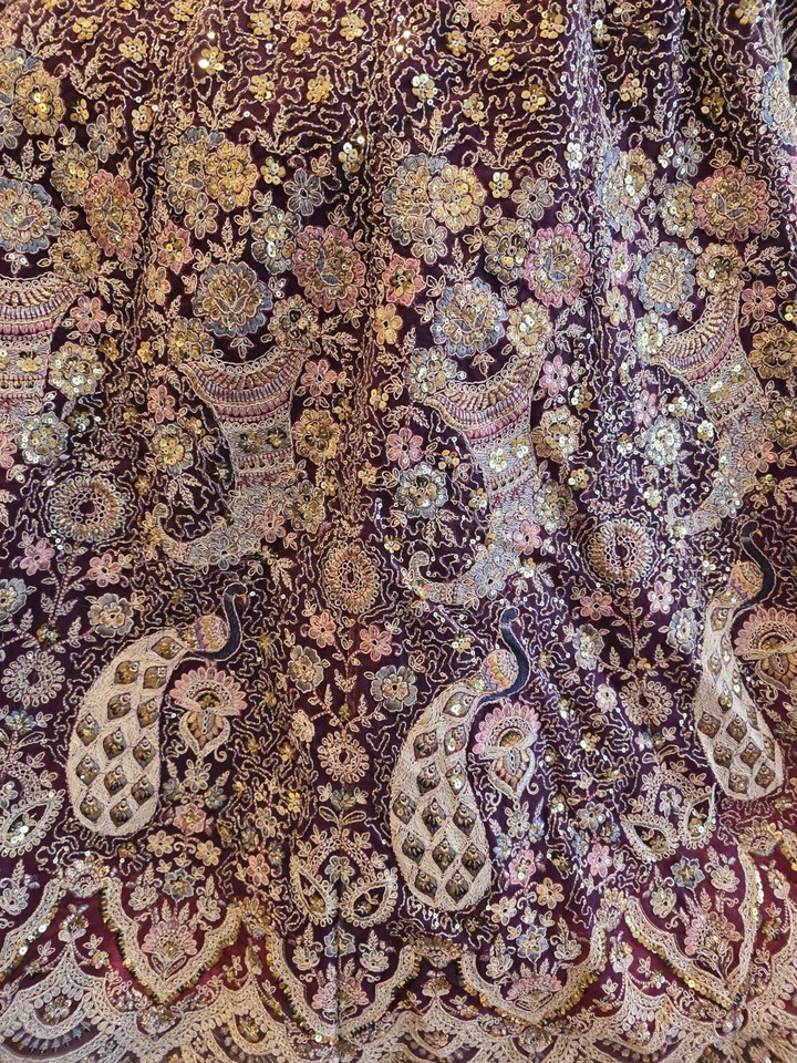 Purple Plum Indian Pakistani Lenga Dress, Bridal Party wedding wear | eBay