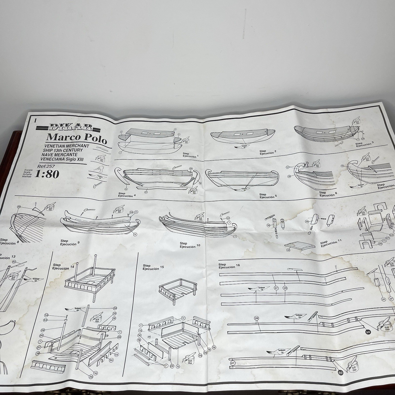 Vintage RARE Dikar 1:80 Wooden Boat Model Kit Marco Polo Venetian ...