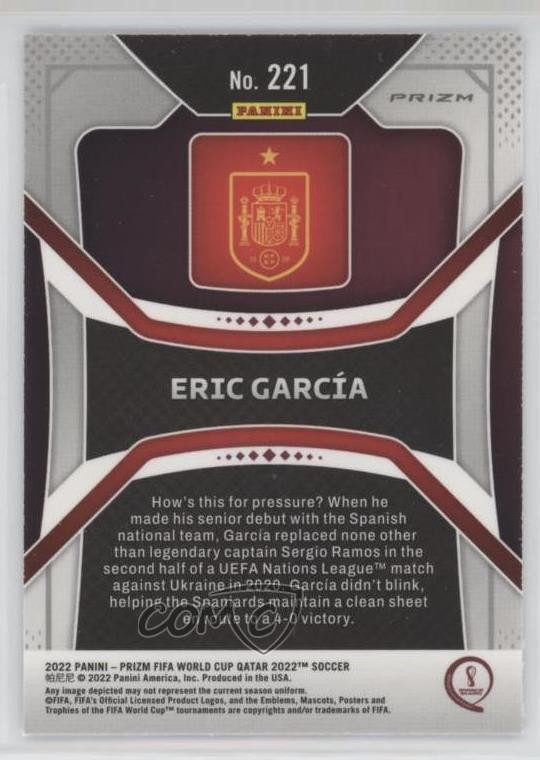 2022 Panini Prizm World Cup Qatar Ice Prizm Eric Garcia Eric García ...