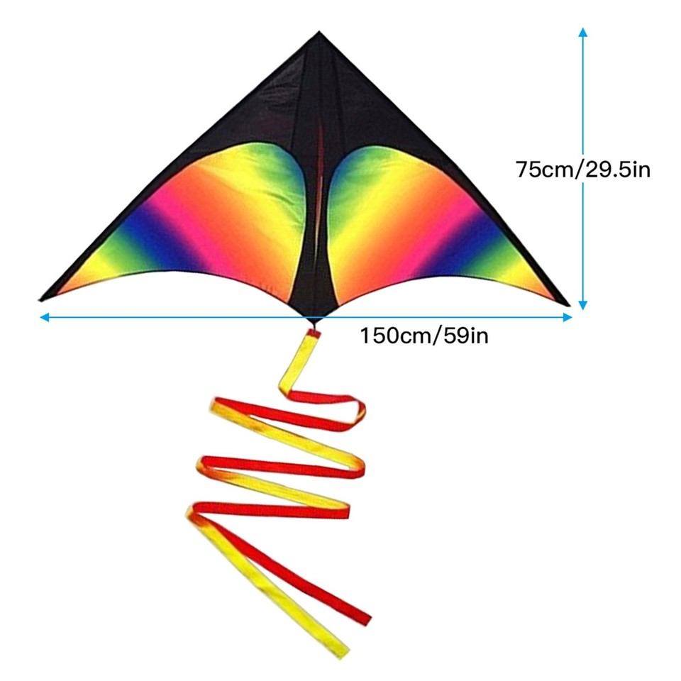 Colorful Triangle Kite Easy To Fly Kite Single Line Beach Kite With 30m ...