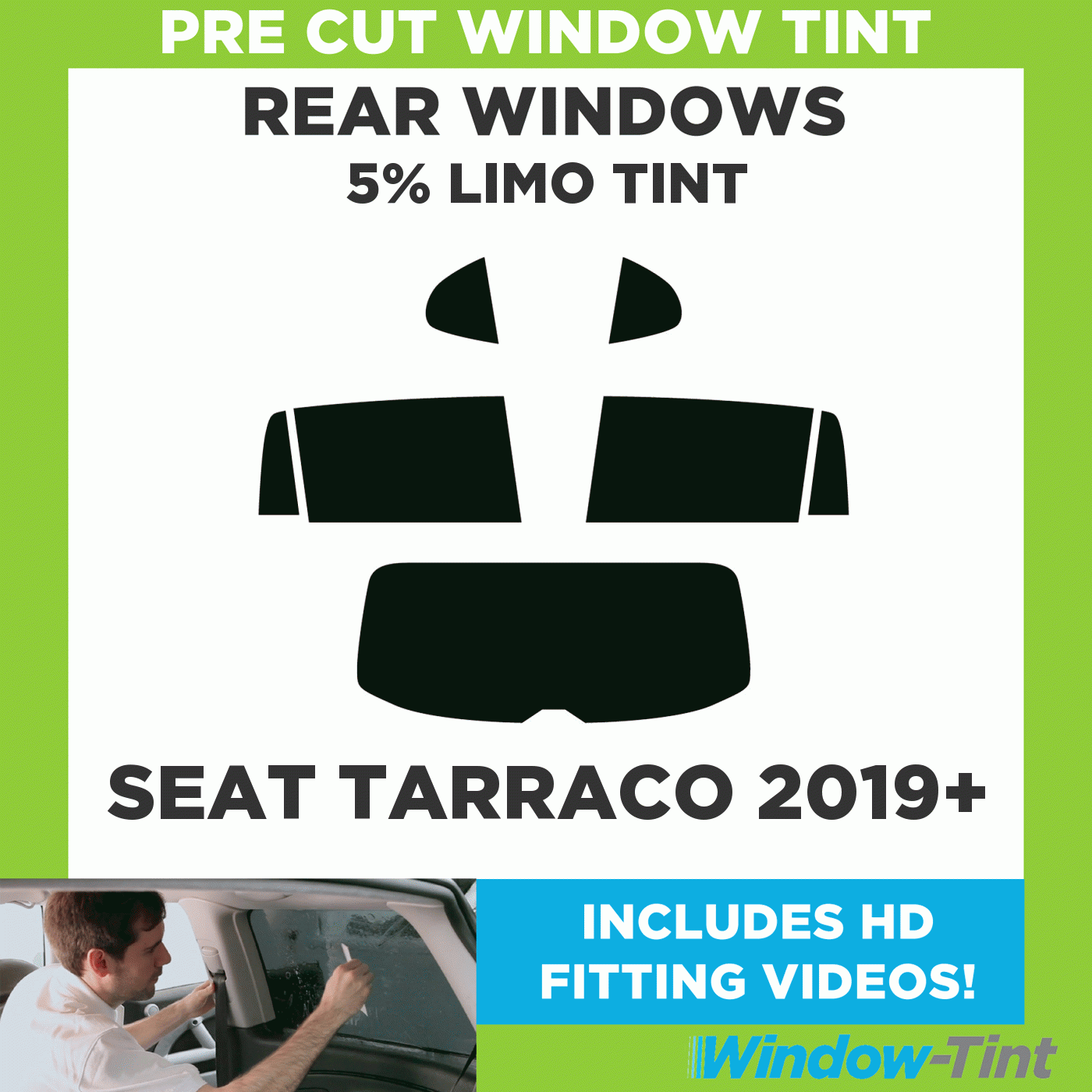 Pre Cut Window Tint for SEAT Tarraco 2019+ 5% Limo Black Rear Car ...