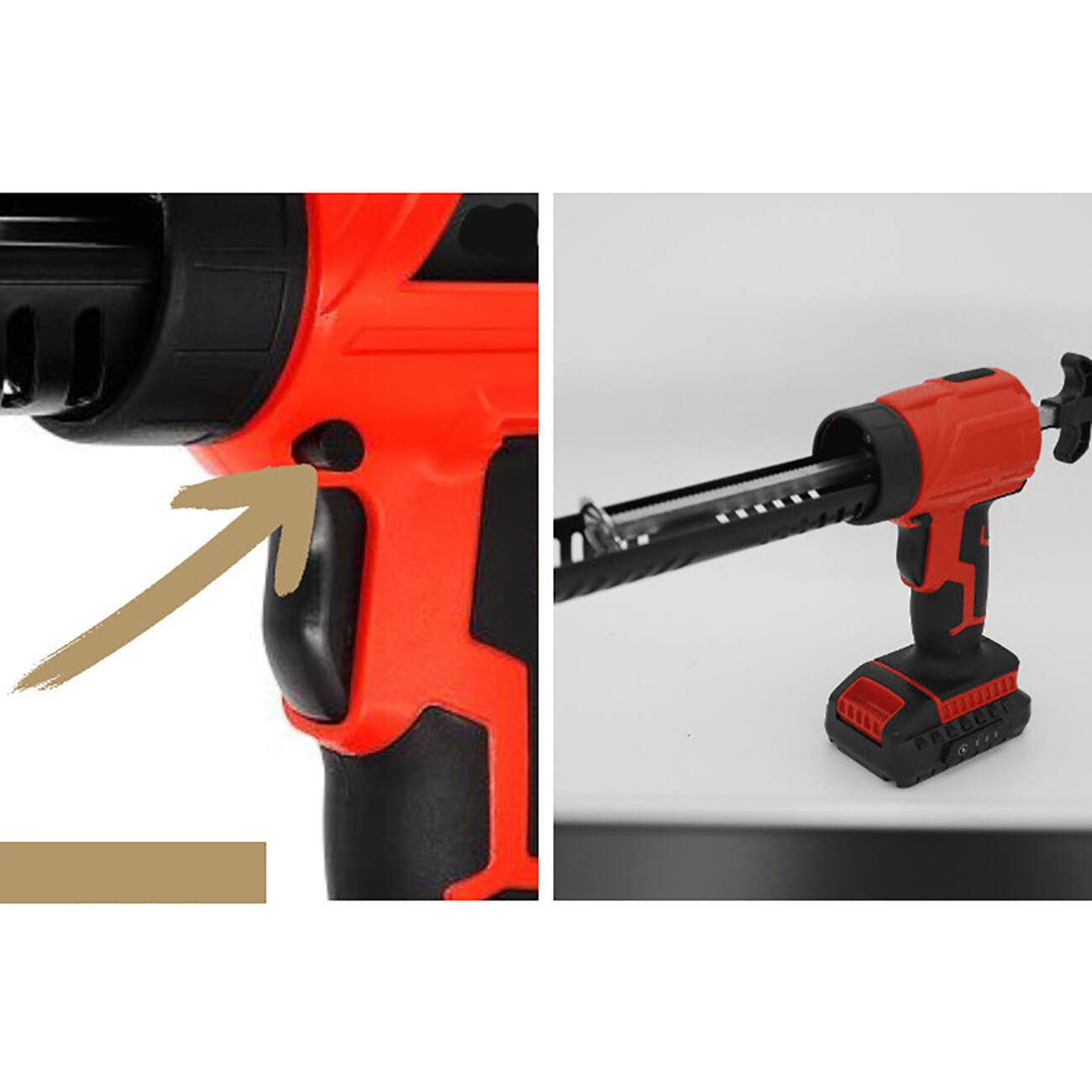 7000RPM Electric Cordless Caulking Gun Heavy Duty Sealant Tube Glass ...