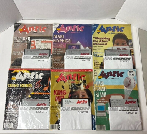 Lot of 6 Antic Atari Resource Computer Magazines + Disks 1988-1990 read ...
