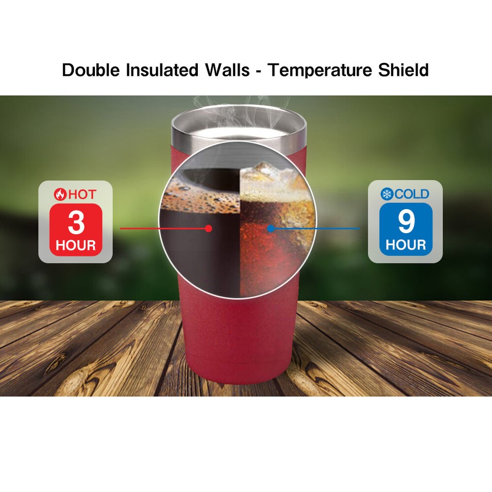 20oz 12oz Set Stainless Steel Tumbler Sip Lid Double Wall Vacuum ...