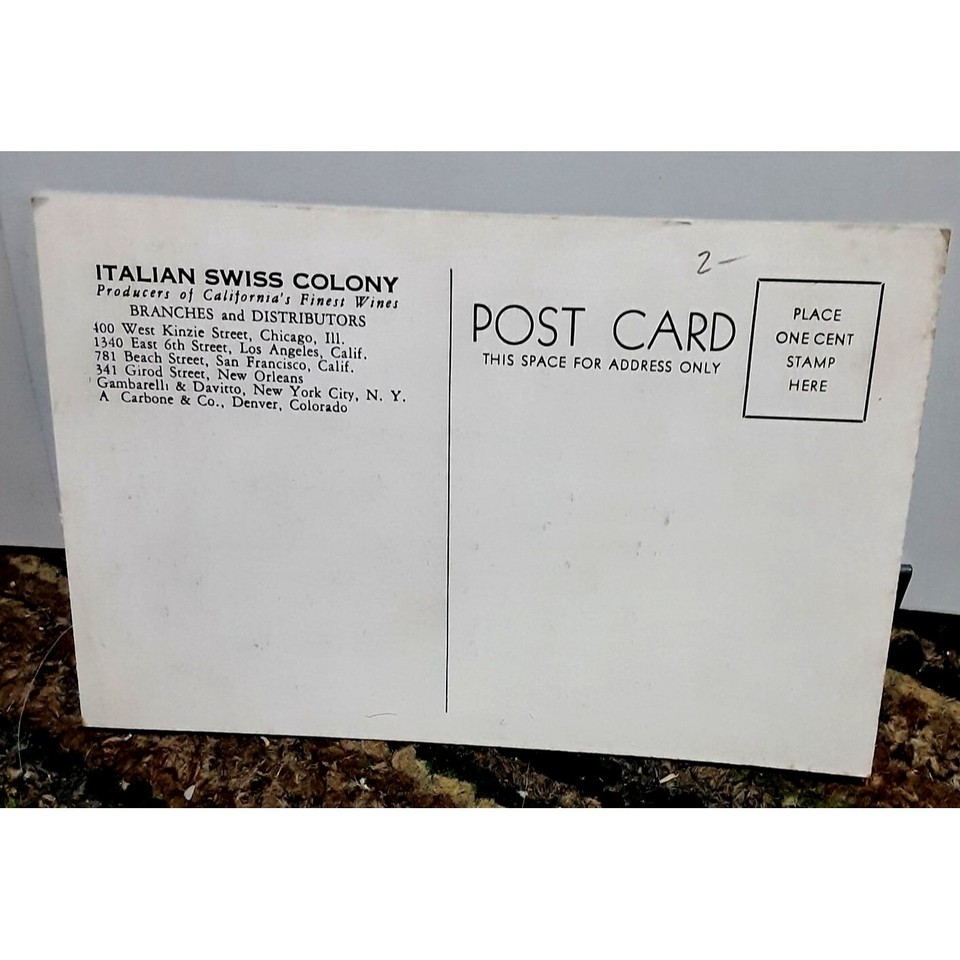Vintage 1960s Italian Swiss Colony Finest Wines California Post Card | eBay
