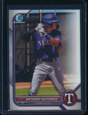 ANTHONY GUTIERREZ 2022 Bowman Chrome Draft REFRACTOR RANGERS Rookie ...