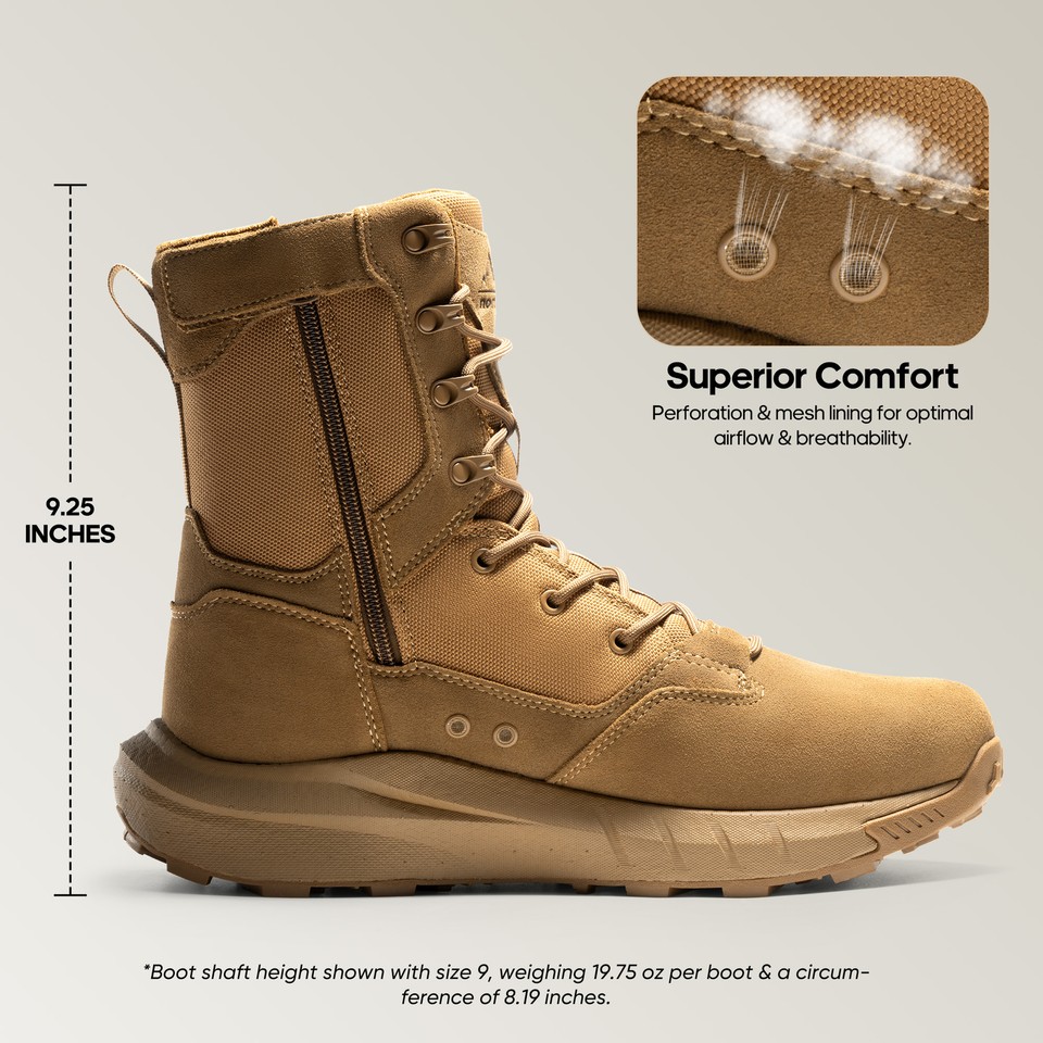 NORTIV 8 Men's Tactical Military Work Boots Motorcycle Lightweight ...