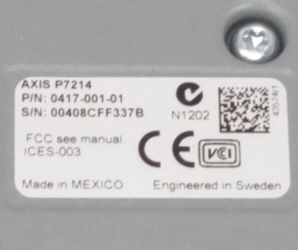 Axis Communications P7214 Video Encoder 0417-001-01 No Adapter | eBay