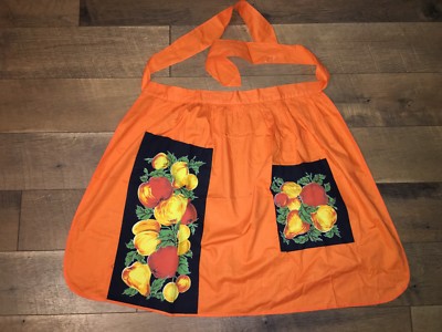 Vintage Apron Half Style St Michael Great Britain Orange Fruit Deep ...