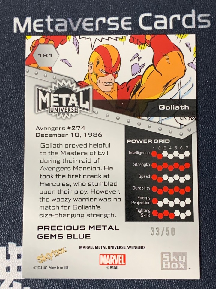 Marvel Metal Universe Avengers Goliath High Series Precious Metal Gems ...